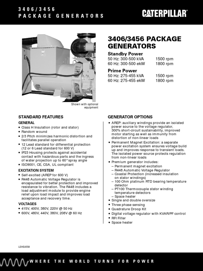 CAT Package Generators | PDF | Electric Generator | Electric Motor
