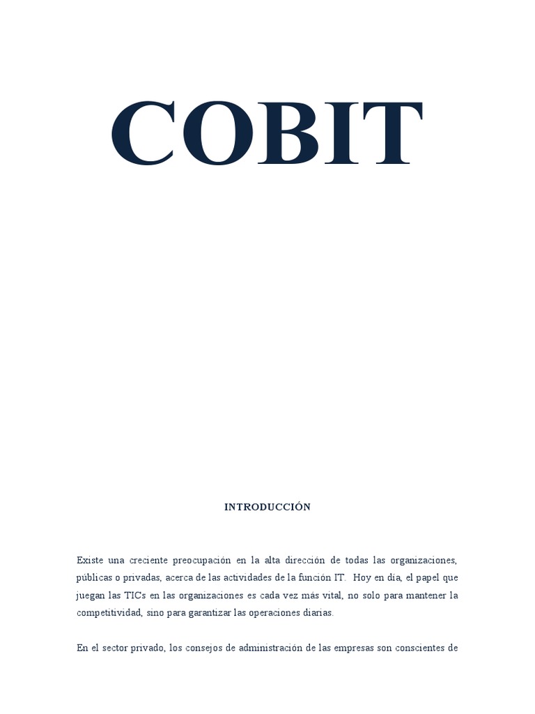 Modelo Cobit 5 | PDF | Cobit | Política