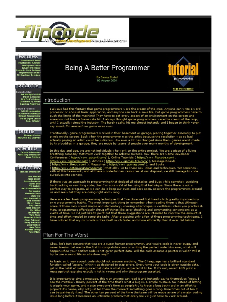 Being A Better Programmer: Danny Burbol | PDF | Subroutine | Software Bug Being A Better Programmer: Danny Burbol | PDF | Subroutine | Software Bug