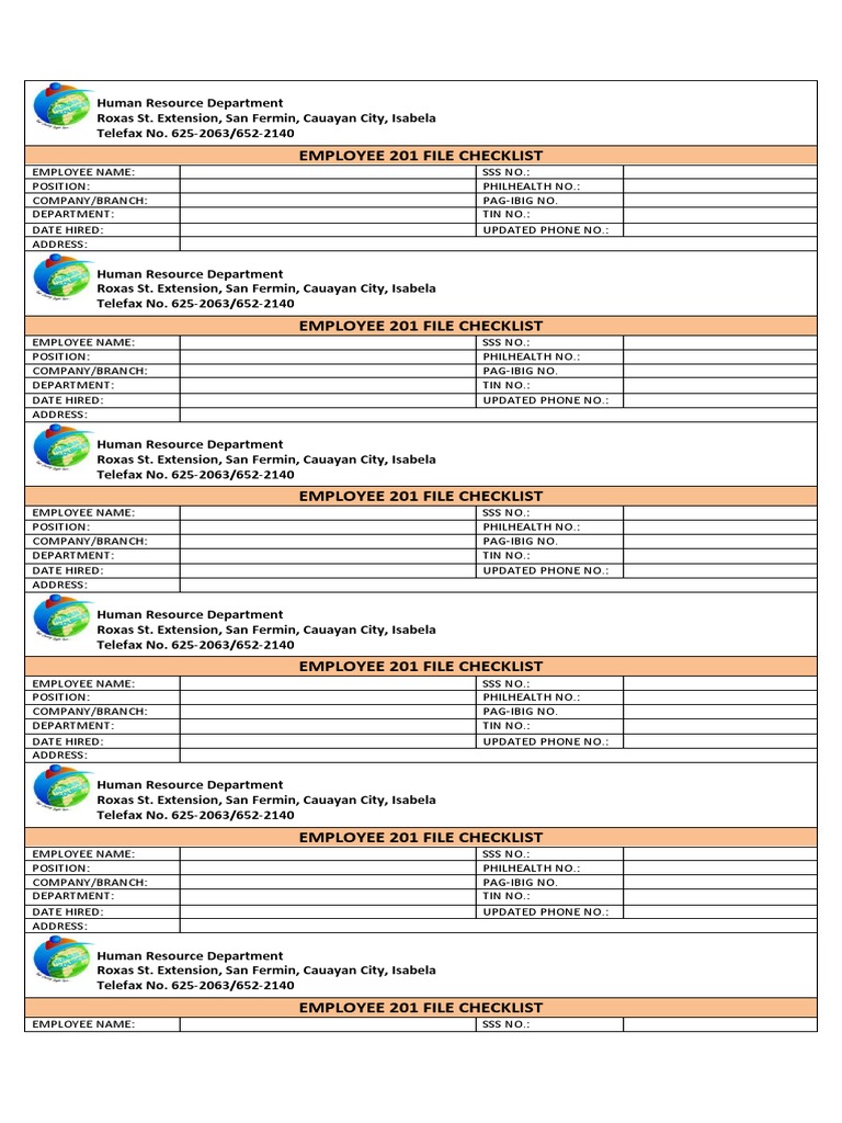 Employee 201 File Checklist | PDF | Business