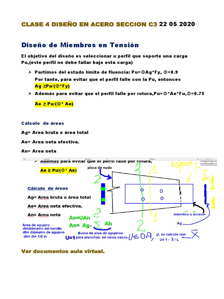 Clase 4 Diseño en Acero Seccion C3 22 05 2020 PDF | PDF | Remache | Acero
