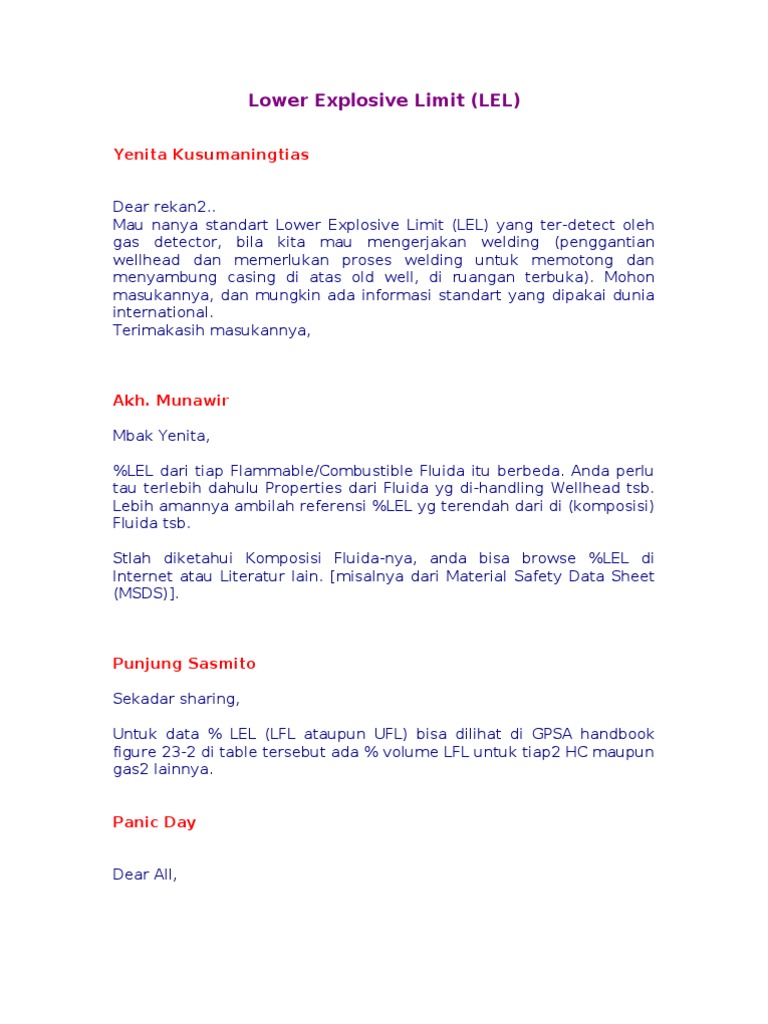 Lower Explosive Limit | PDF