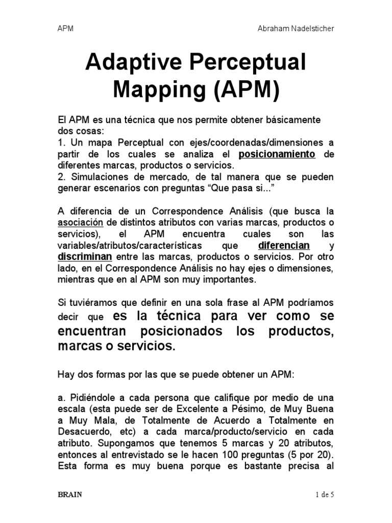 Adaptive Perceptual Mapping (APM) | PDF | aerolíneas Unidas ...