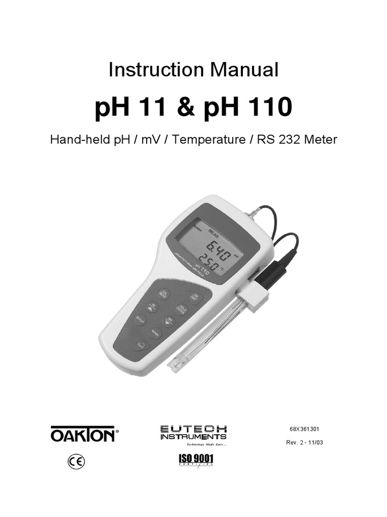 PH 11 & PH 110: Instruction Manual | PDF | Ph | Electrical Connector