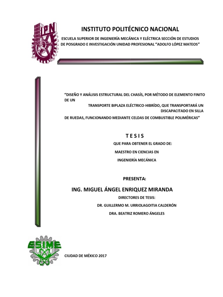 Diseno y Analisis Estructural Del Chasis Por Metodo de Elemento Finito ...