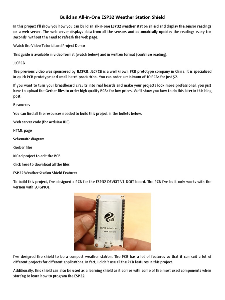 Esp32 All in One Weather Station | PDF | Hypertext Transfer Protocol ...