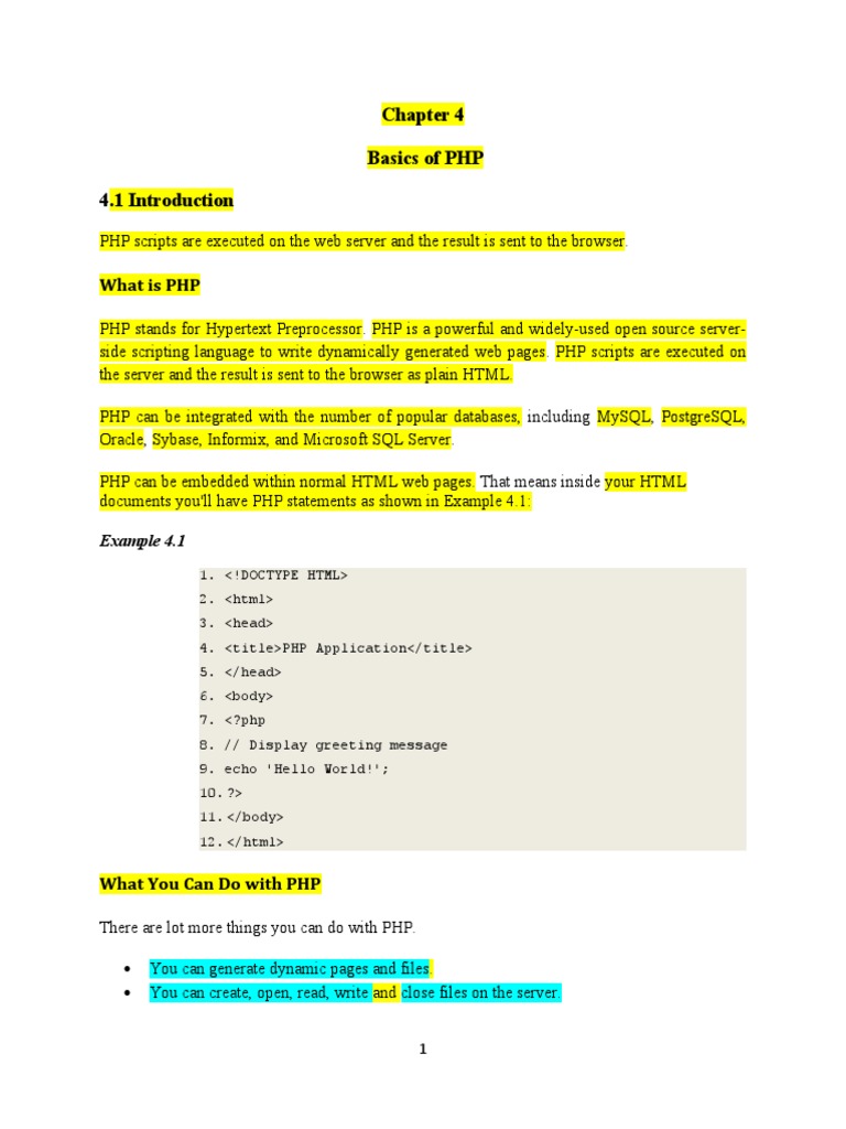 Chapter 4 | PDF | Php | Variable (Computer Science)