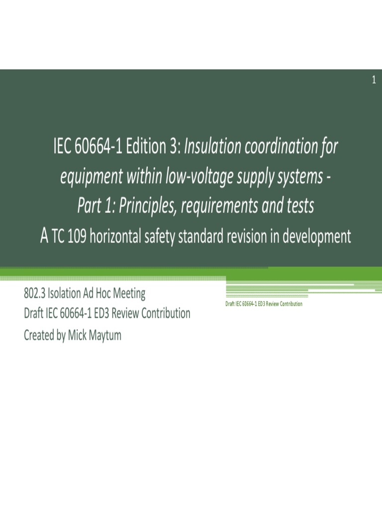 IEC 60664-1 ED3 Insulation Coordination | PDF | Insulator (Electricity ...