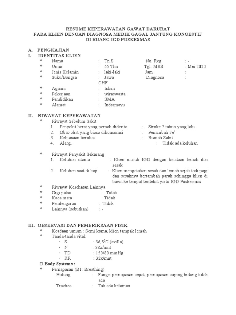 Resume Keperawatan Gawat Darurat | PDF