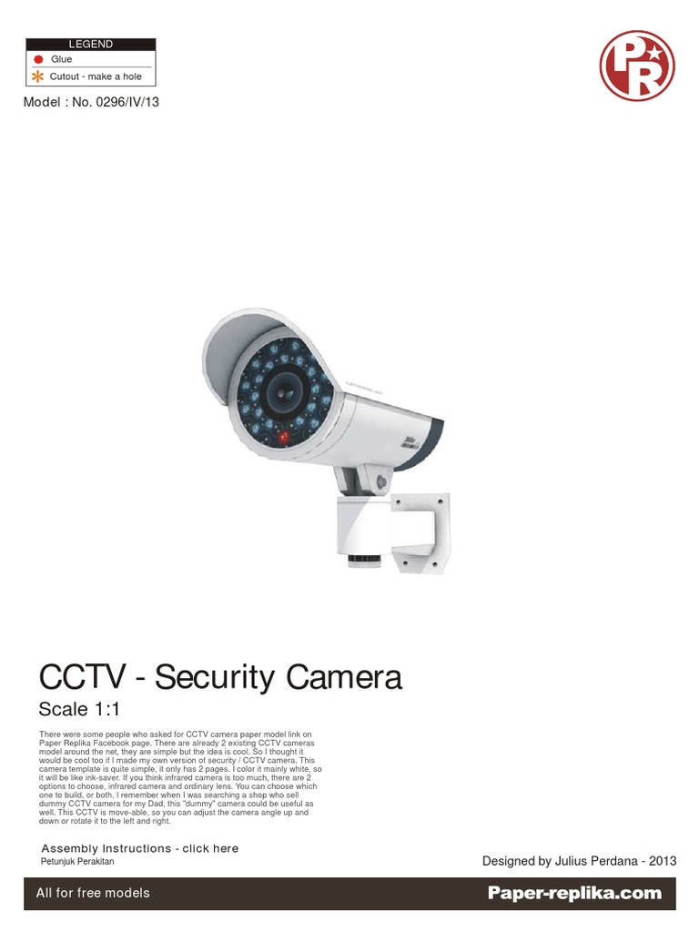 DIY CCTV Camera Papercraft Template | PDF