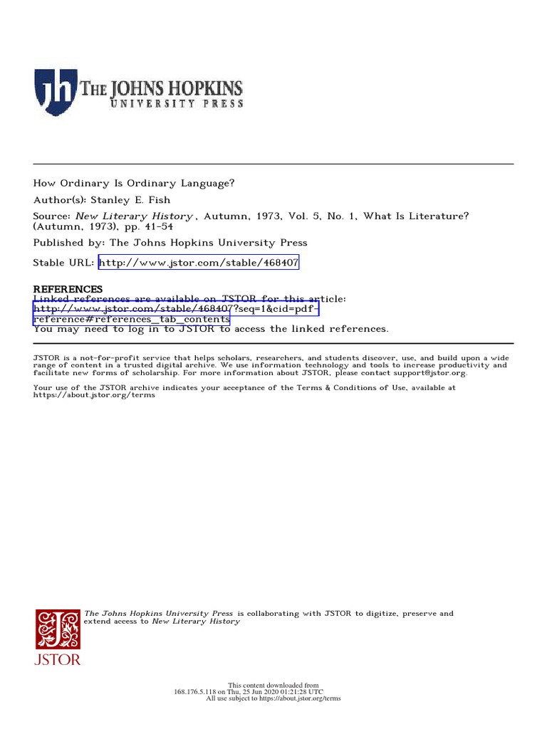 How Ordinary Is Ordinary Language? | PDF | Linguistics | Semantics