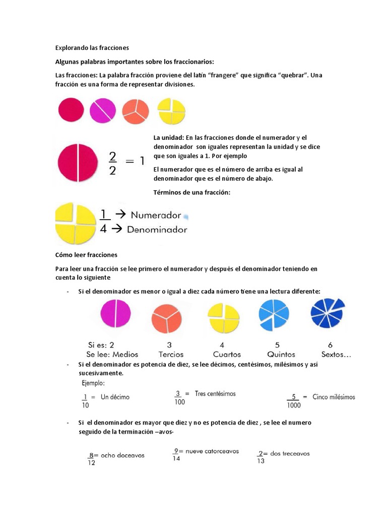 Ejercicios y Clases de Fracciones | PDF | Fracción (Matemáticas ...