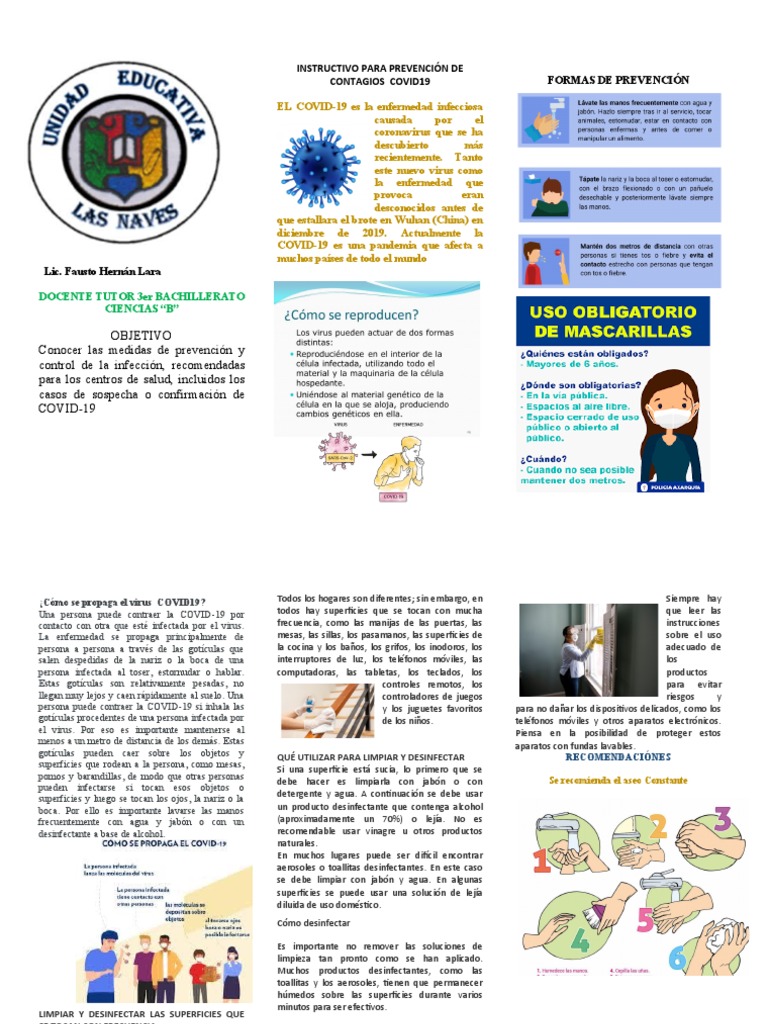 Triptico Covid 19 | PDF | Ciencias de la Salud | Microbiología