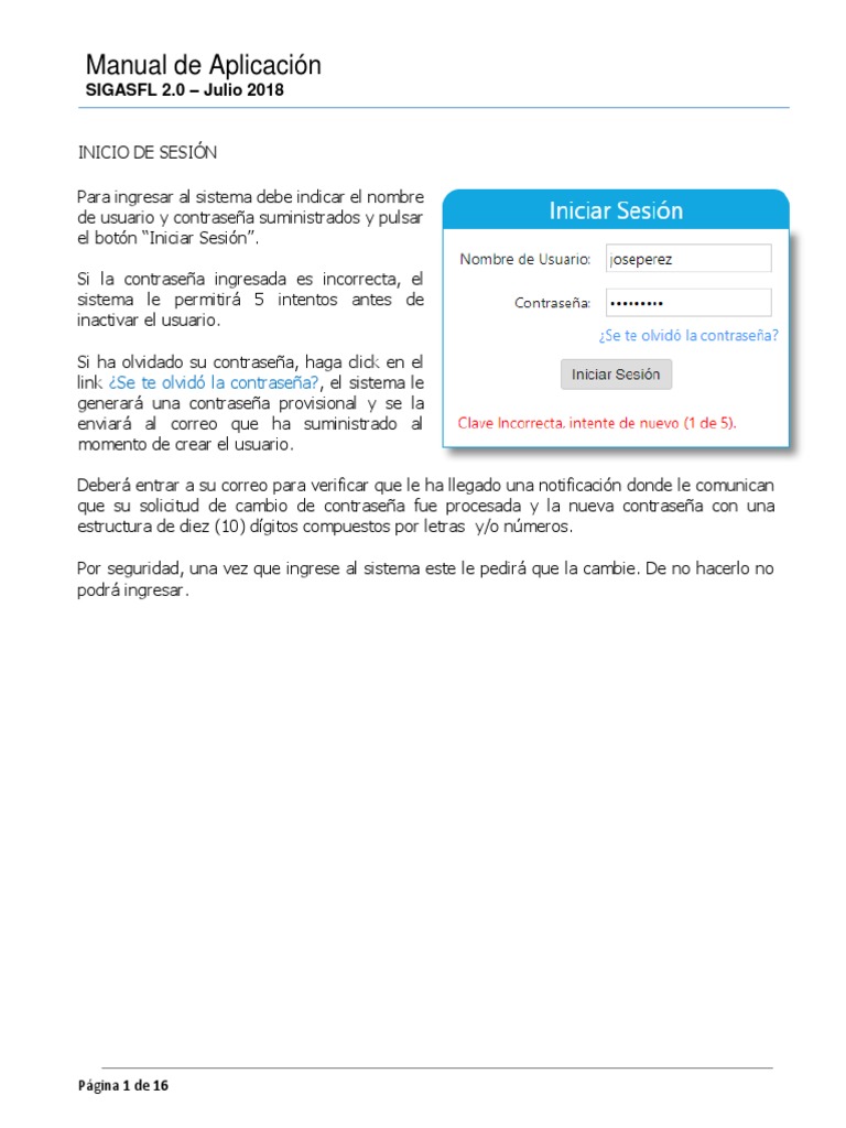 Inicio de sesión en SIGASFL 2.0 | PDF | Contraseña | Presupuesto