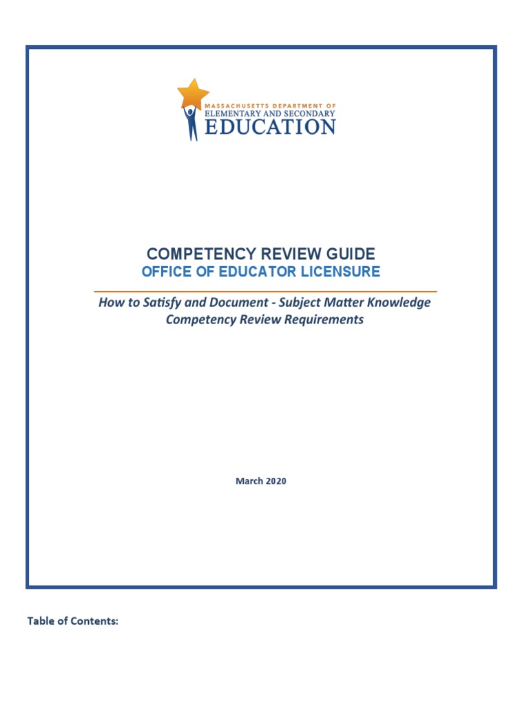 Competency Review Guide: Office of Educator Licensure | PDF ...