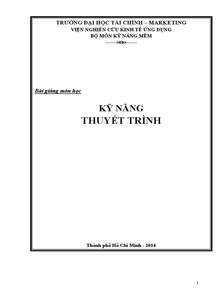 1 - Bai Giang Ky Nang Thuyet Trinh | PDF