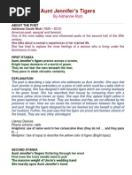 Aunt Jennifer's Tigers | PDF | Marriage | Poetry
