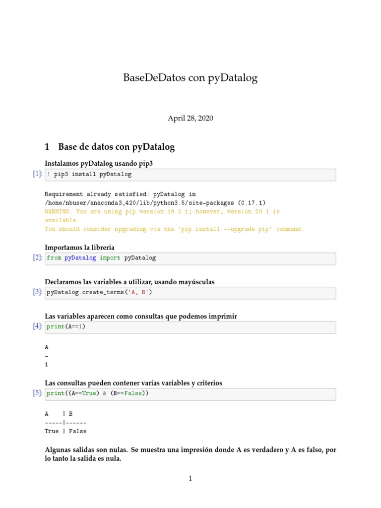 Uso de pyDatalog para Bases de Datos | PDF | Programación de computadoras | Ingeniería de software