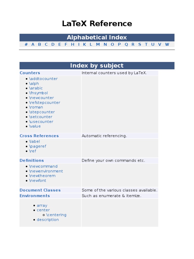 A Comprehensive Guide to LaTeX Counters and Numbering Commands | PDF ...