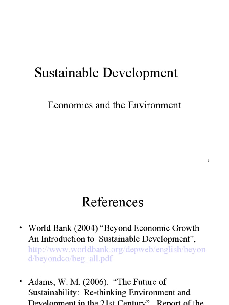 Sustainable Development: Economics and The Environment | PDF ...