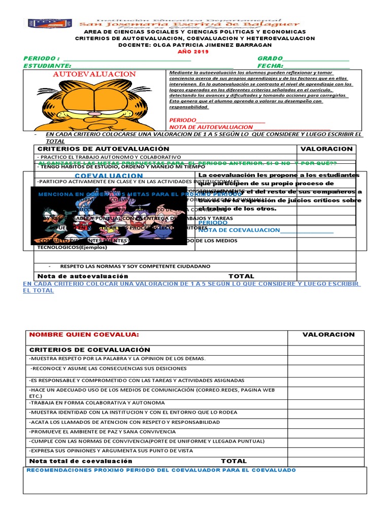 Criterios de Auto - Coev y Hetero 2019 | PDF | Plan de estudios | Evaluación