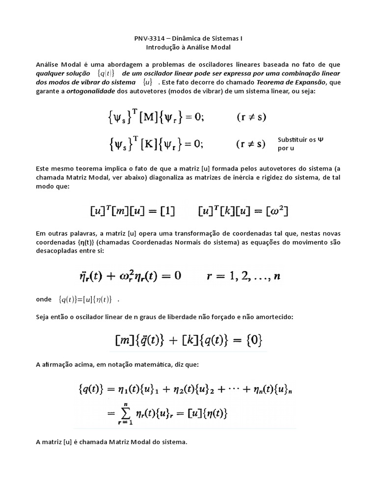 Notas de Aula - Analise Modal | PDF