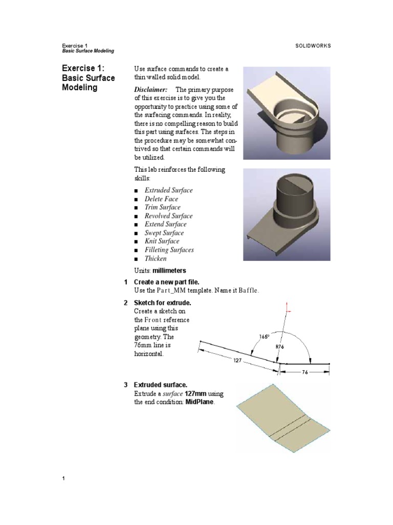Exercise 1: Basic Surface Modeling: Disclaimer | PDF | Helix | Tangent