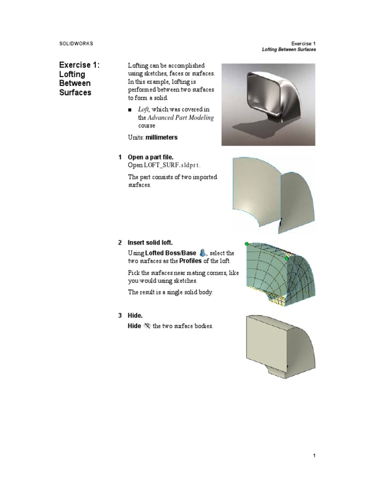Exercise 1: Lofting Between Surfaces: Loft, Which Was Covered in ...