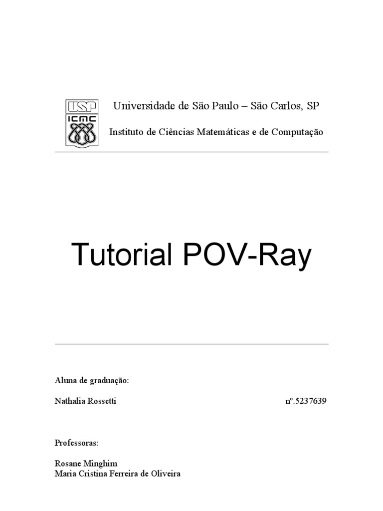 Tutorial Pov Ray | PDF | Cor | Câmera