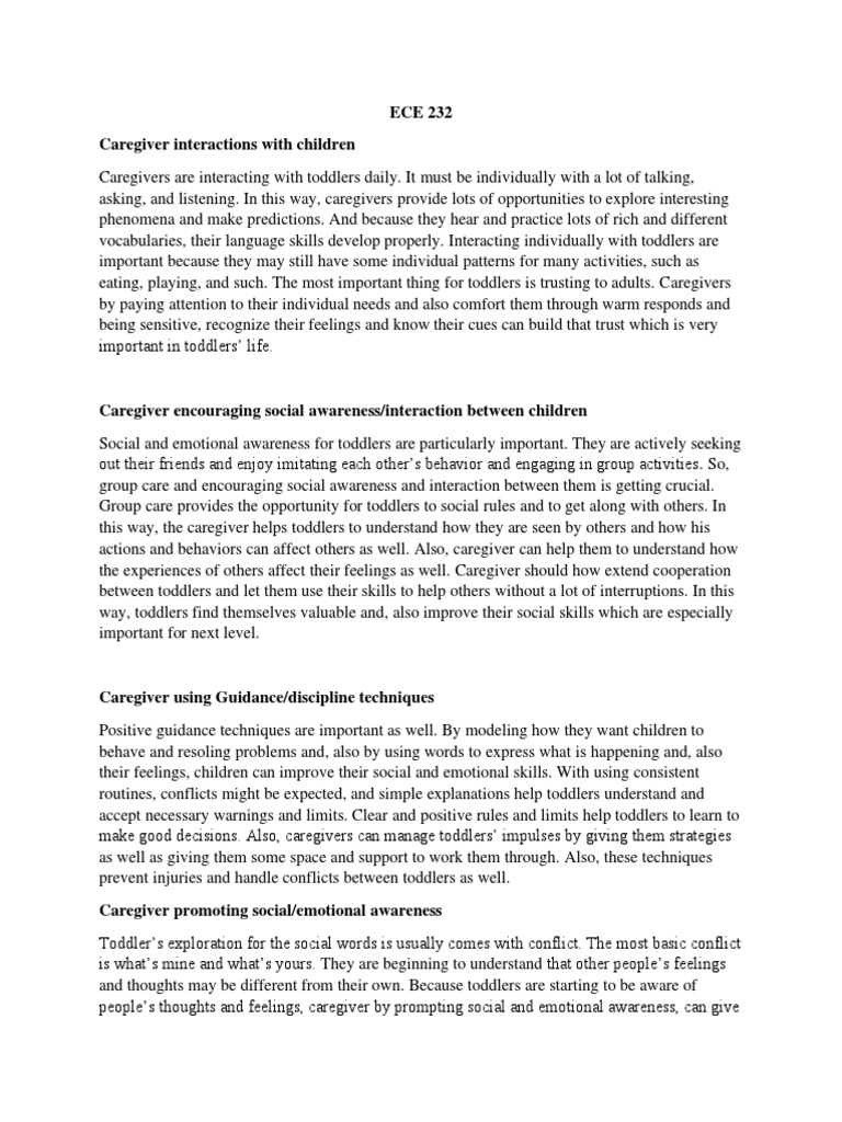 CSN Classroom Observation 1 | PDF | Caregiver | Toddler