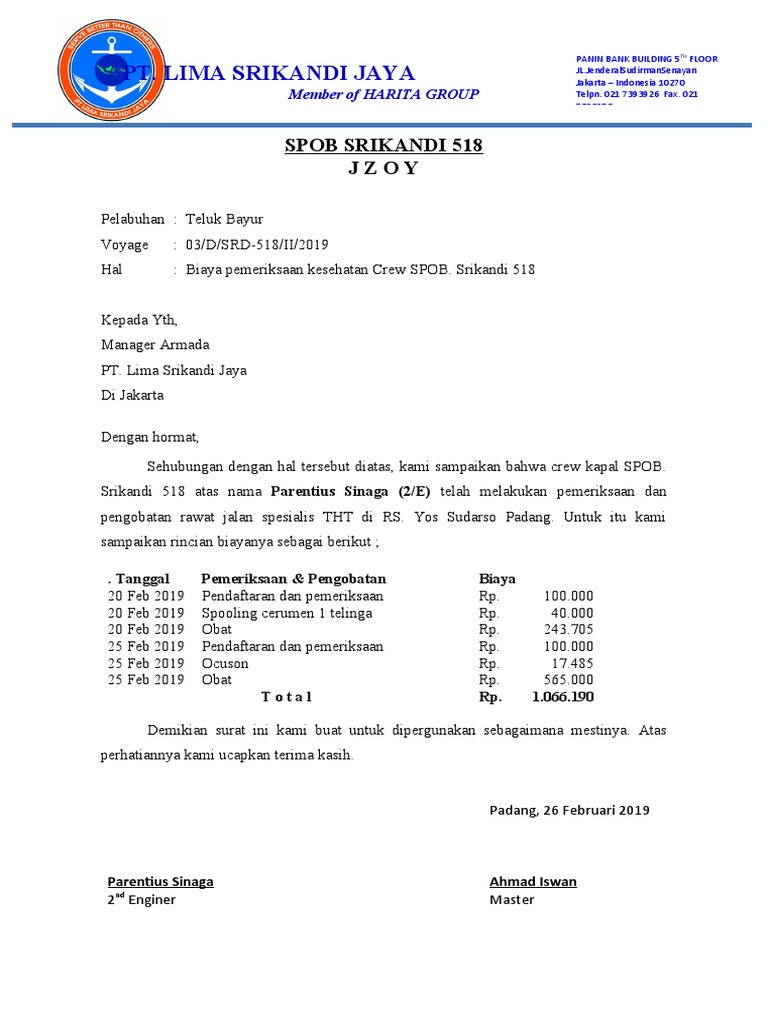 Biaya Berobat 2E | PDF