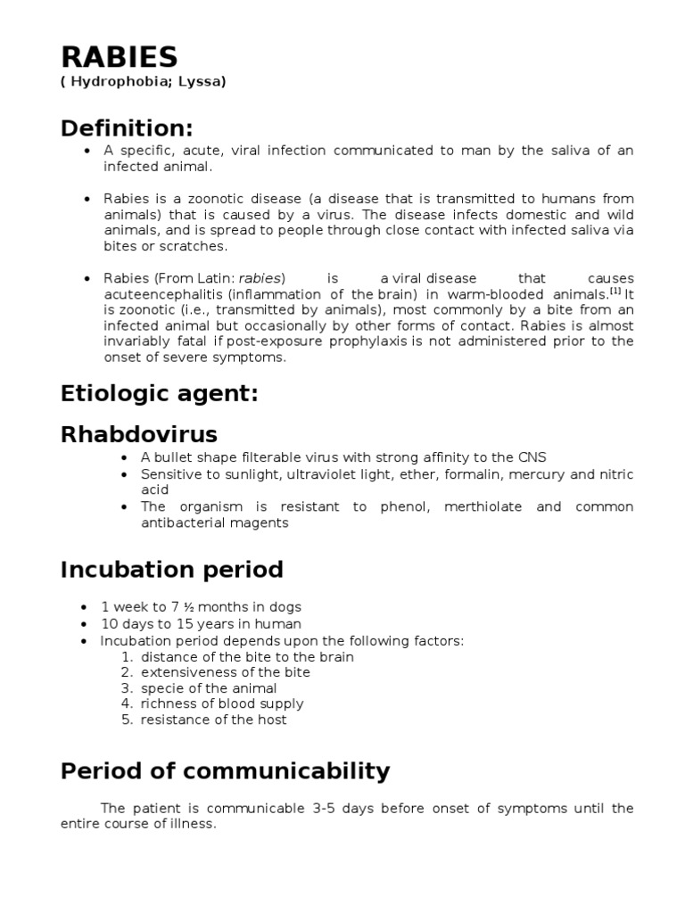 Rabies | PDF | Rabies | Infection
