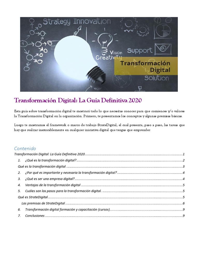 Transformación Digital Guia Definitiva 2020 | PDF | Liderazgo | Innovación