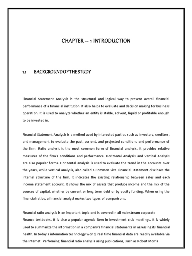 Chapter - 1 Introduction: 1.1 Background of The Study | PDF | Balance ...