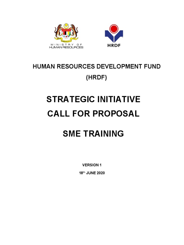 SME Training Call For Proposal Format | PDF | Small And Medium Sized ...