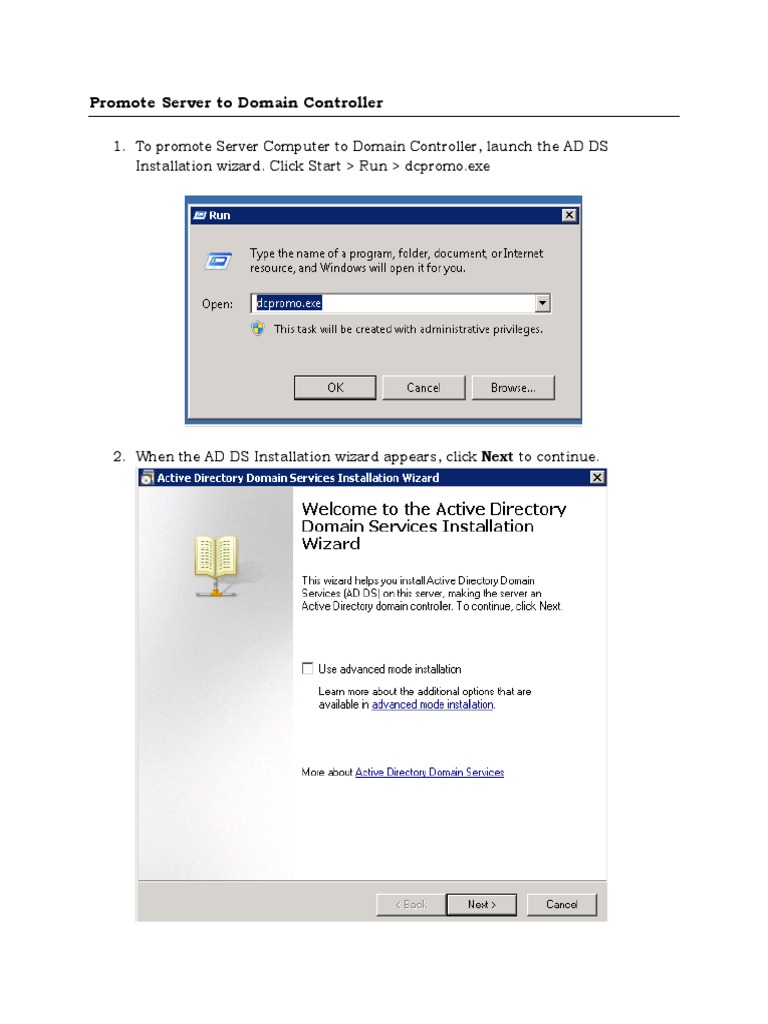 Tasksheet 4 Promote SERVER PC To Domain Controller PDF | PDF