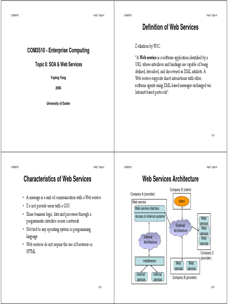 EC Lecture6 SOA&WebServices | PDF | Soap | Web Service
