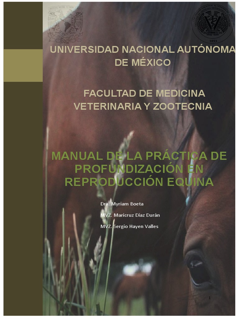 Manual de Practicas de Profundizacion en Reproduccion Animal Equinos PDF | Descargar gratis PDF ...