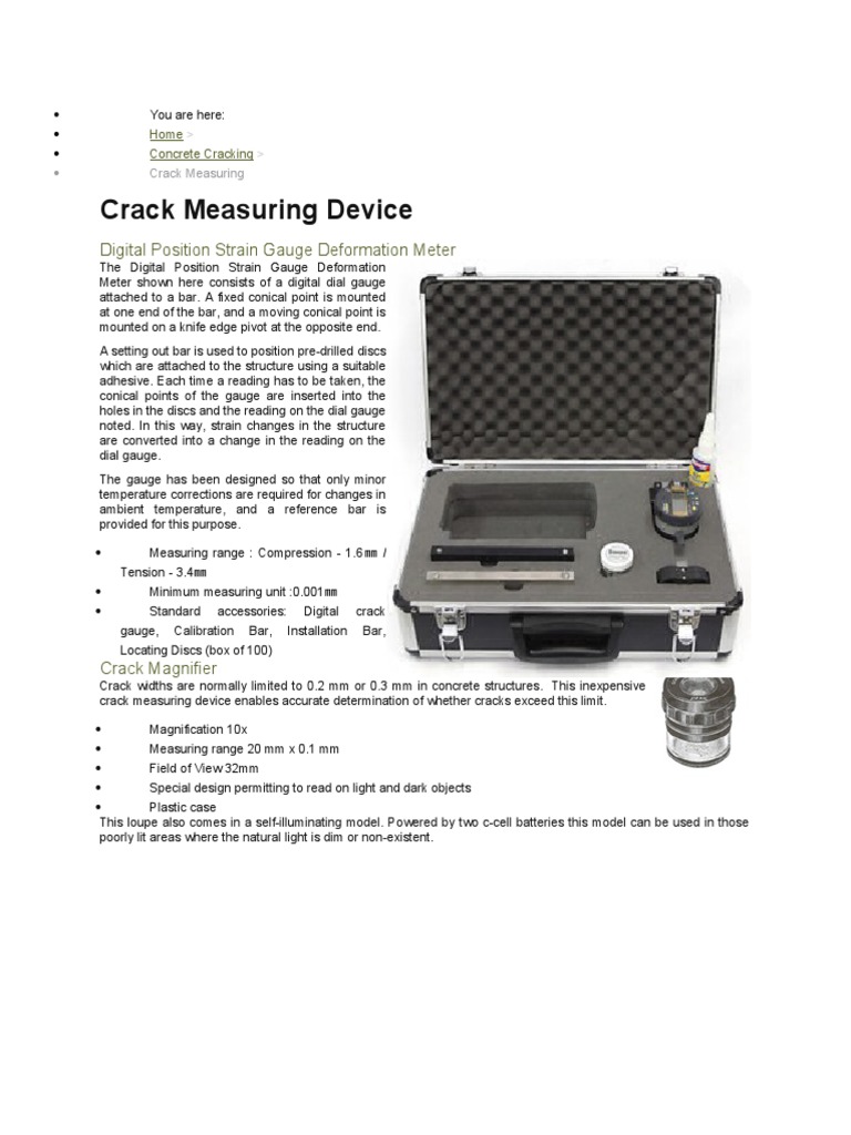 Crack Measuring Tools | Download Free PDF | Calibration | Fracture