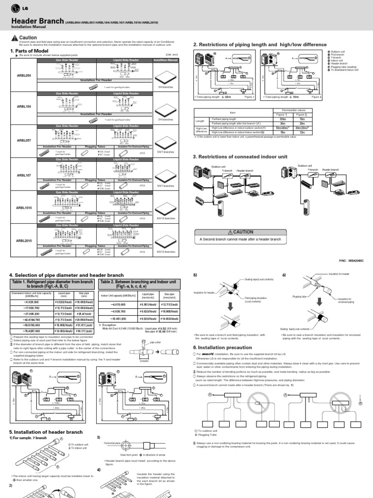 Header Branch Installation Guide | PDF | Thermal Insulation | Pipe ...