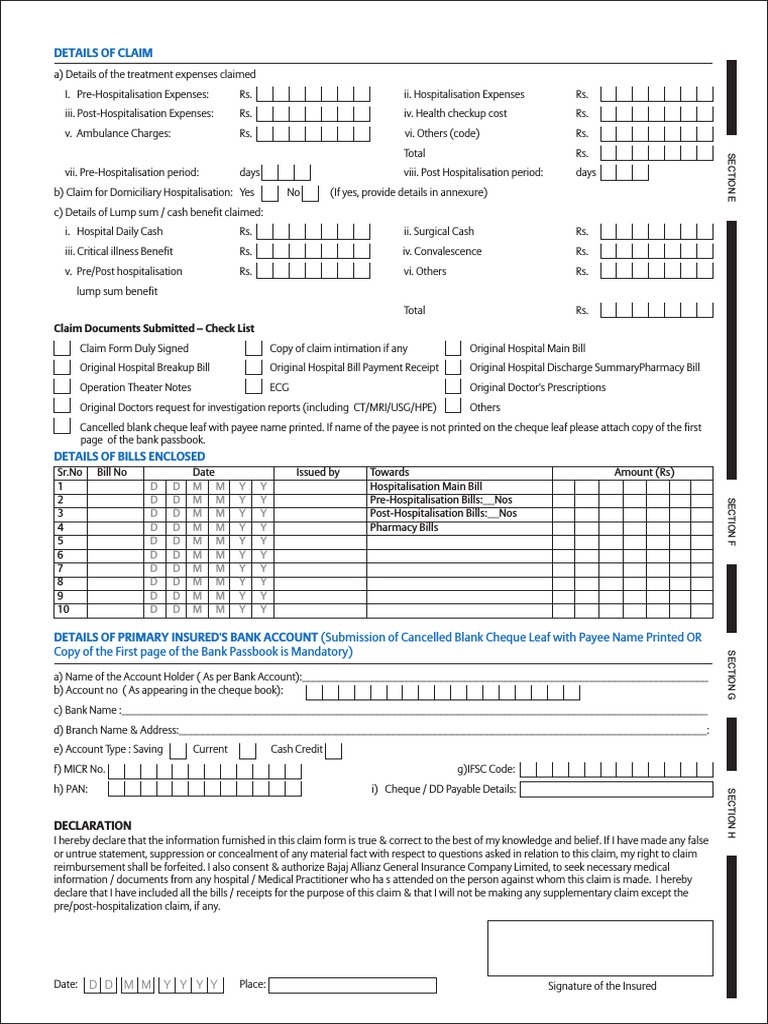 Pages From Claim Form - New Reimbursement Form A+B | PDF | Cheque ...