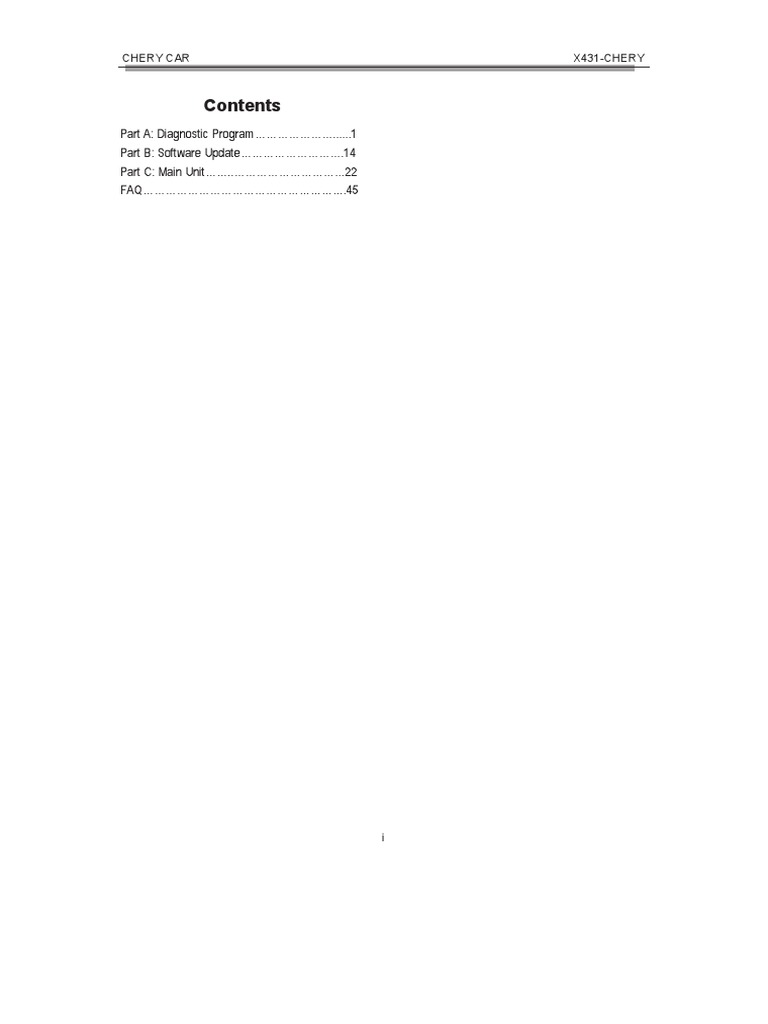Part A: Diagnostic Program ...... 1 Part B: Software Update .14 Part C ...