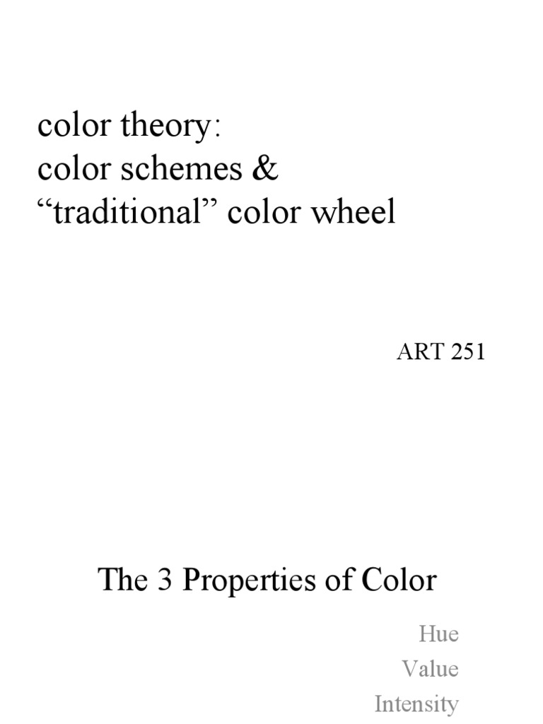 L2a Colorschemeswheel | PDF | Artistic Techniques | Art Media