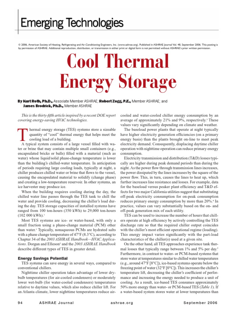 Cool Thermal Energy Storage | PDF | Energy Storage | Hvac