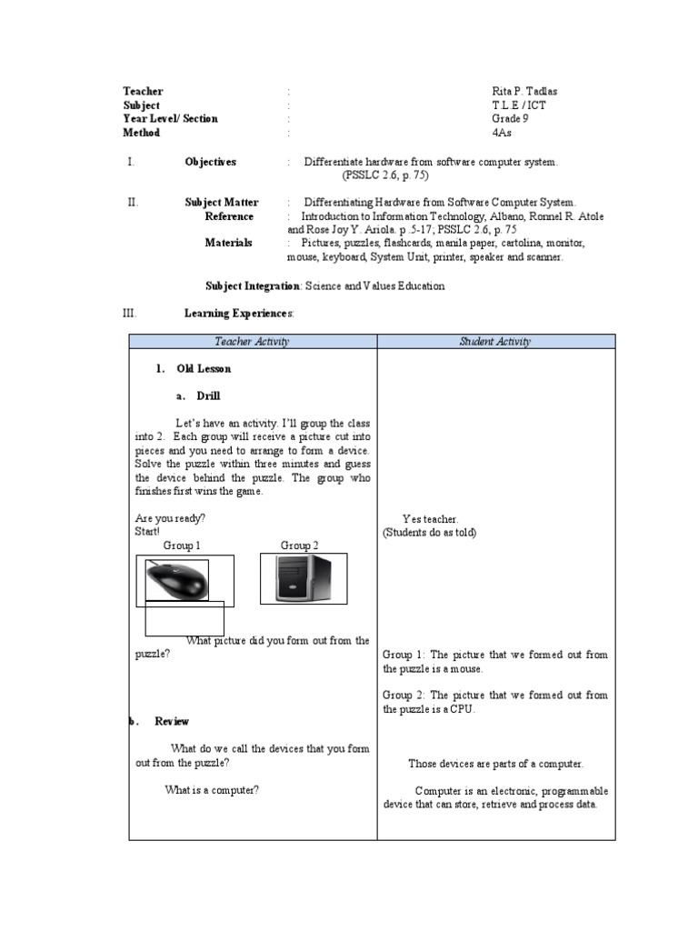 Differentiating Hardware and Software System | PDF | Computer Hardware ...