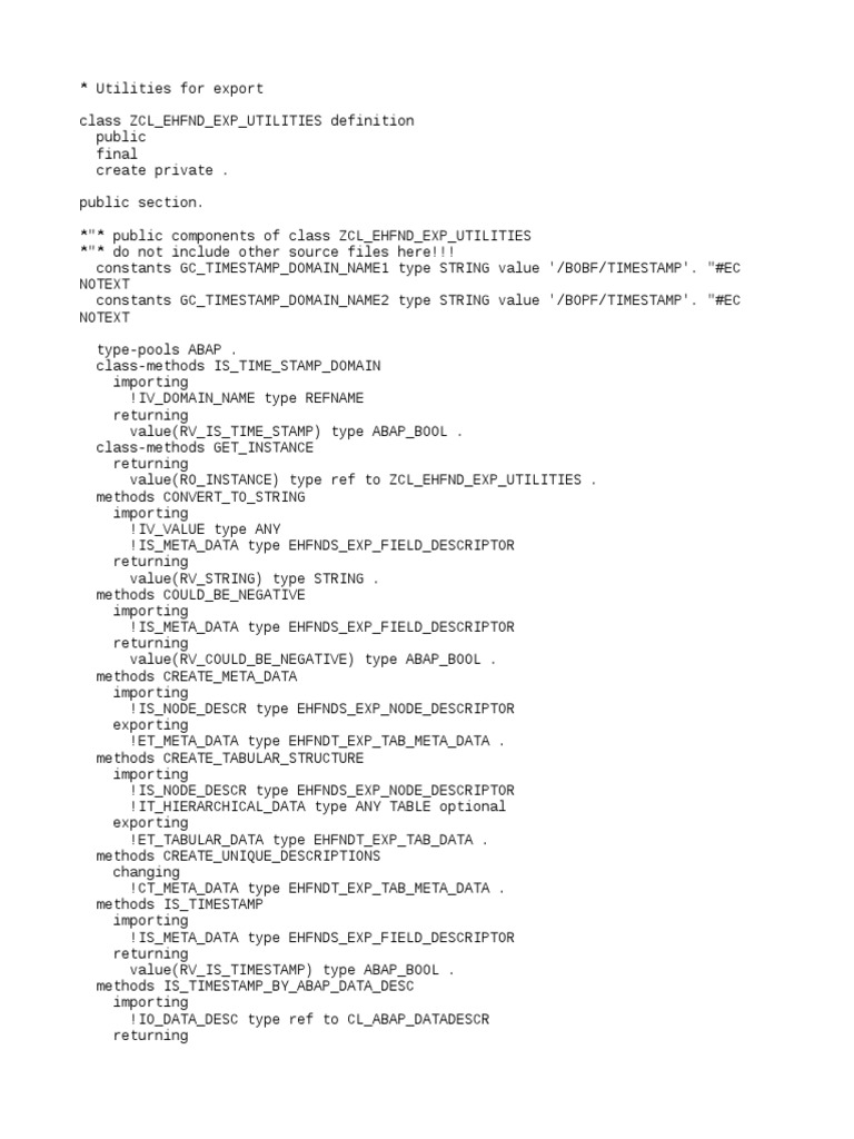 ZCL Ehfnd Exp Utilities | PDF | Class (Computer Programming) | Control Flow