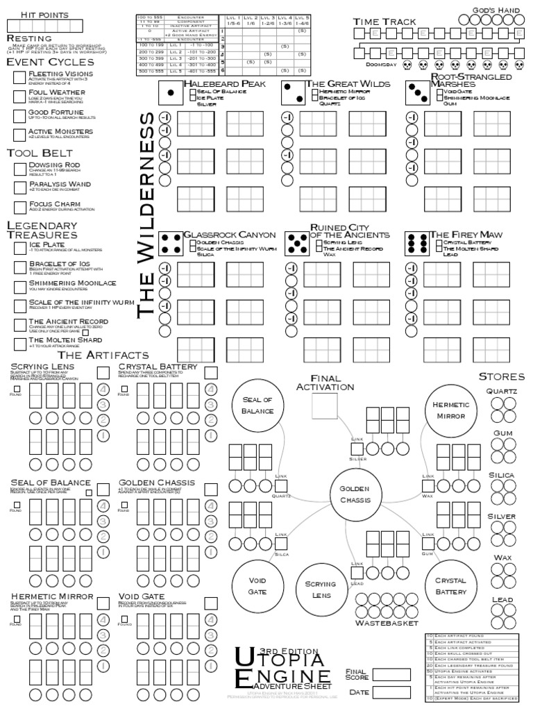 Utopia Engine Adventure Sheet Guide | PDF | Leisure | Nature