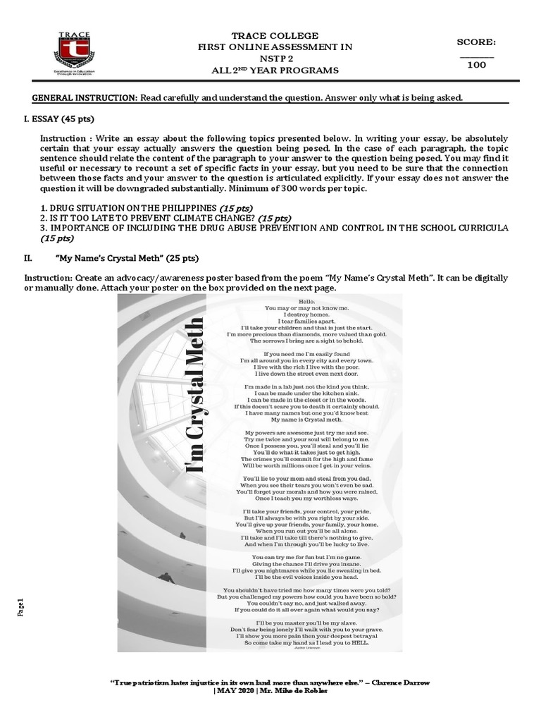 Midterm Exam - NSTP 2 | PDF | Question | Communication