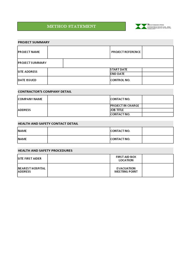 Method Statement Format | PDF | Law | Computers