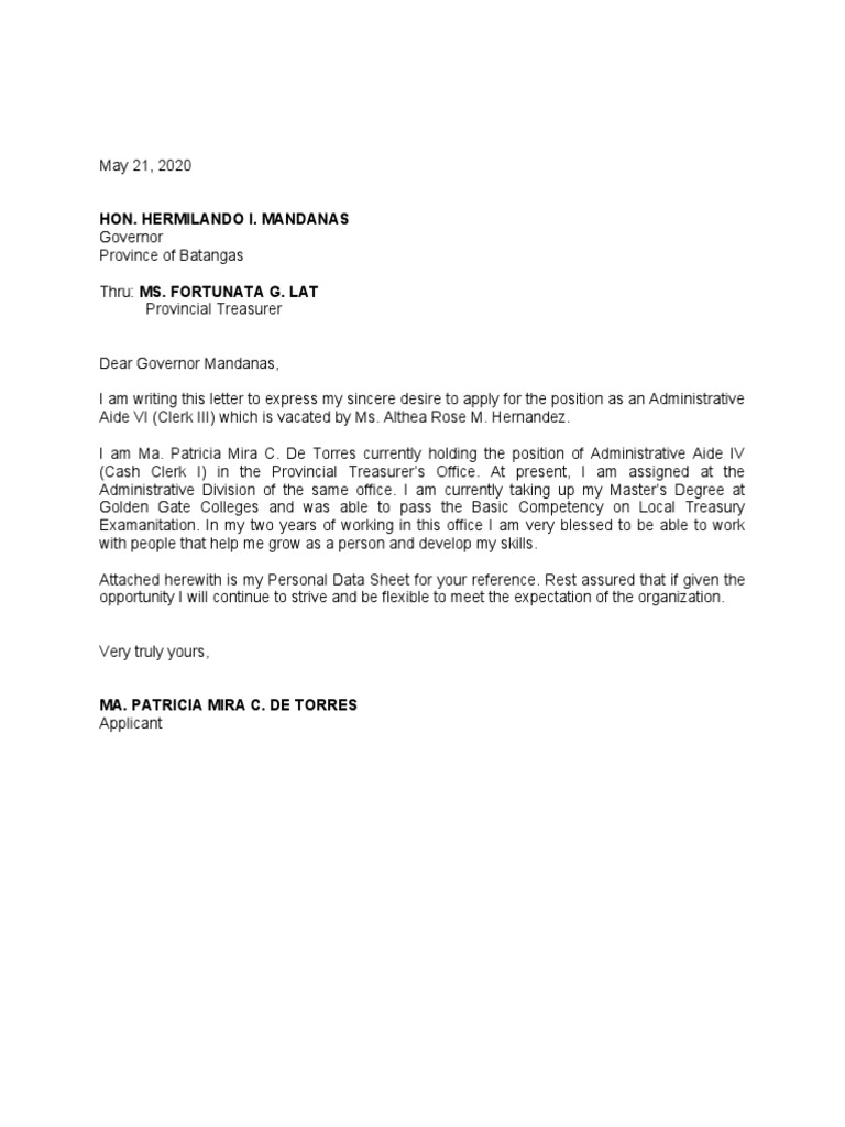 Application Letter | PDF